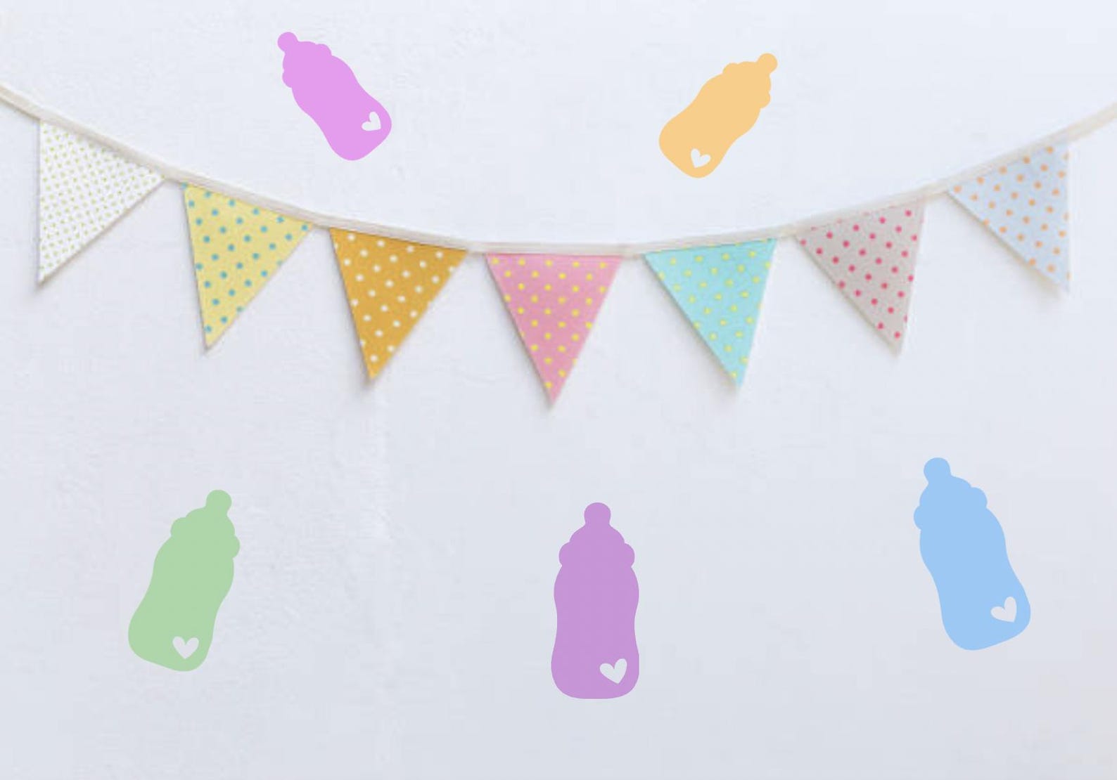 Paper Baby Bottle Cut Outs - Baby Shower Baby Bottle Decor, Baby Bottle ...