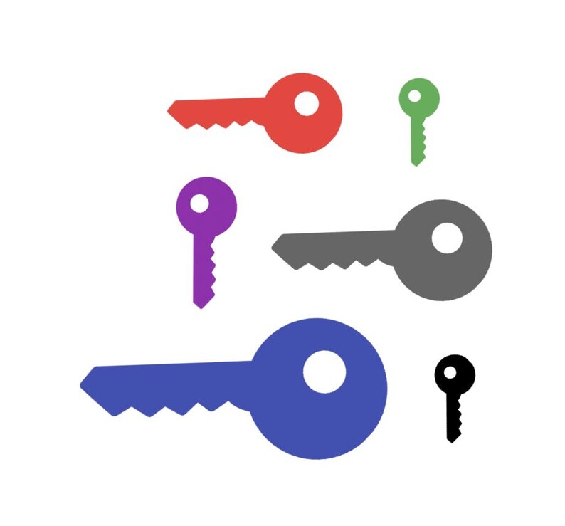 Key Paper Cut Outs - Paper Key Shape, Key Die Cuts, Key Cutouts, Paper ...