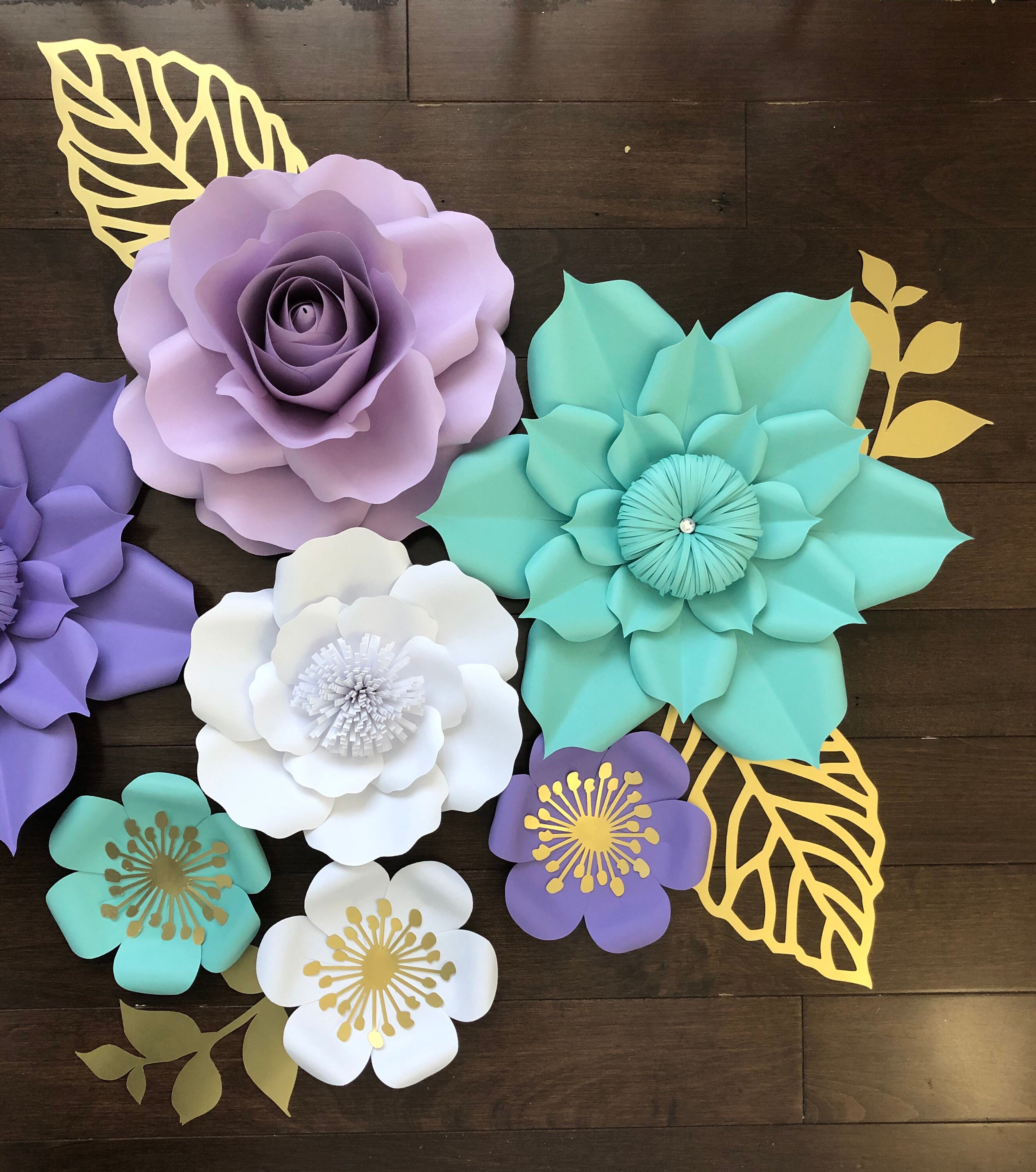 Nursery Wall Flowers Set of 7 paper flowers baby girls | Etsy