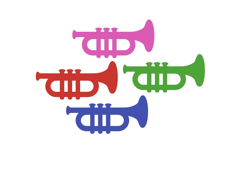 Trumpet Paper Cut Outs – Musical Instrument Die Cuts, Paper Trumpet ...