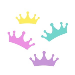 Paper Crown Cut Outs - Crown Shapes, Princess Birthday Decor, Crown ...