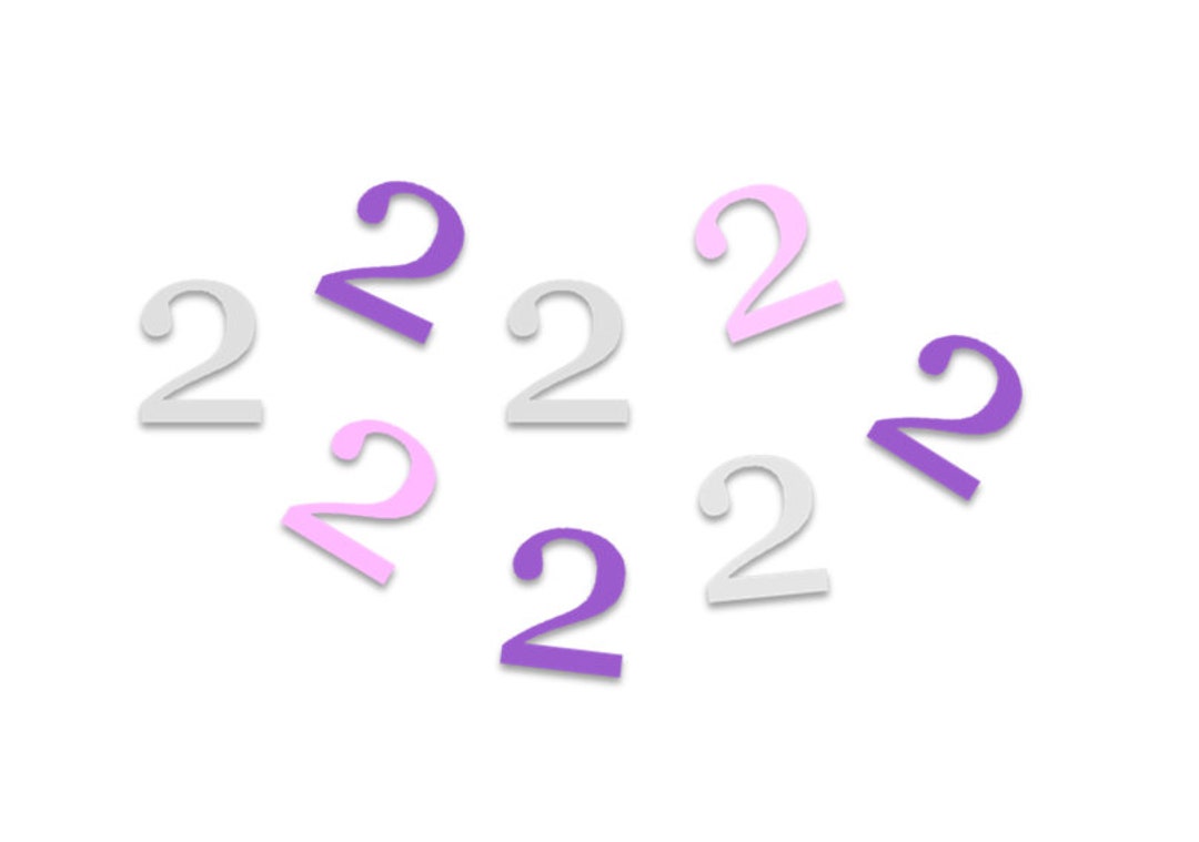 Paper Number 2 Shape, Number Two Shape Cut Outs Paper Two Die Cut DIY ...