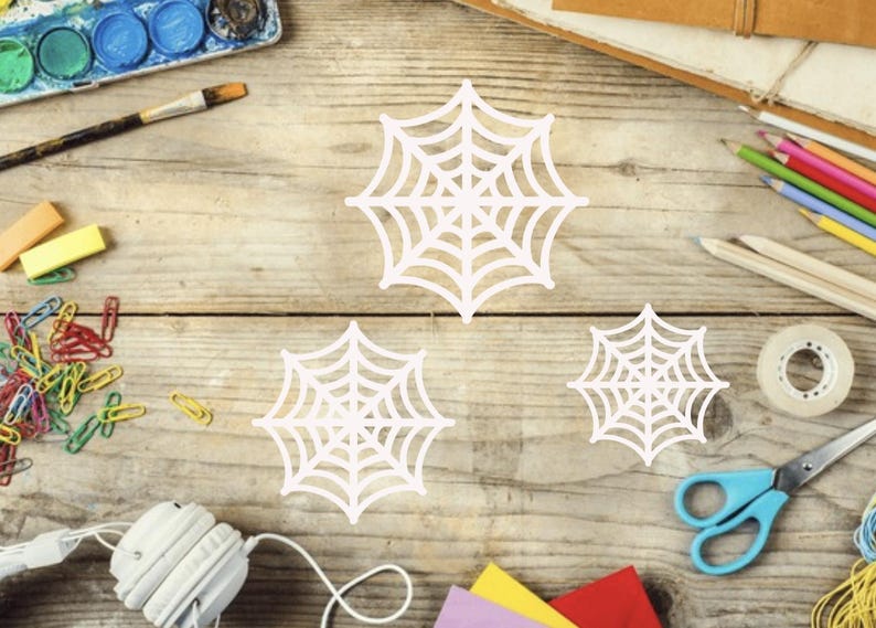 Spider Web Cut Outs - Paper Spider Web, Halloween Decor, Spiderweb Die ...