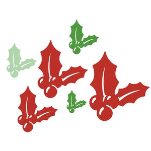 Holly and Berry Paper Cut Outs - Holly and Berry Cardstock for ...