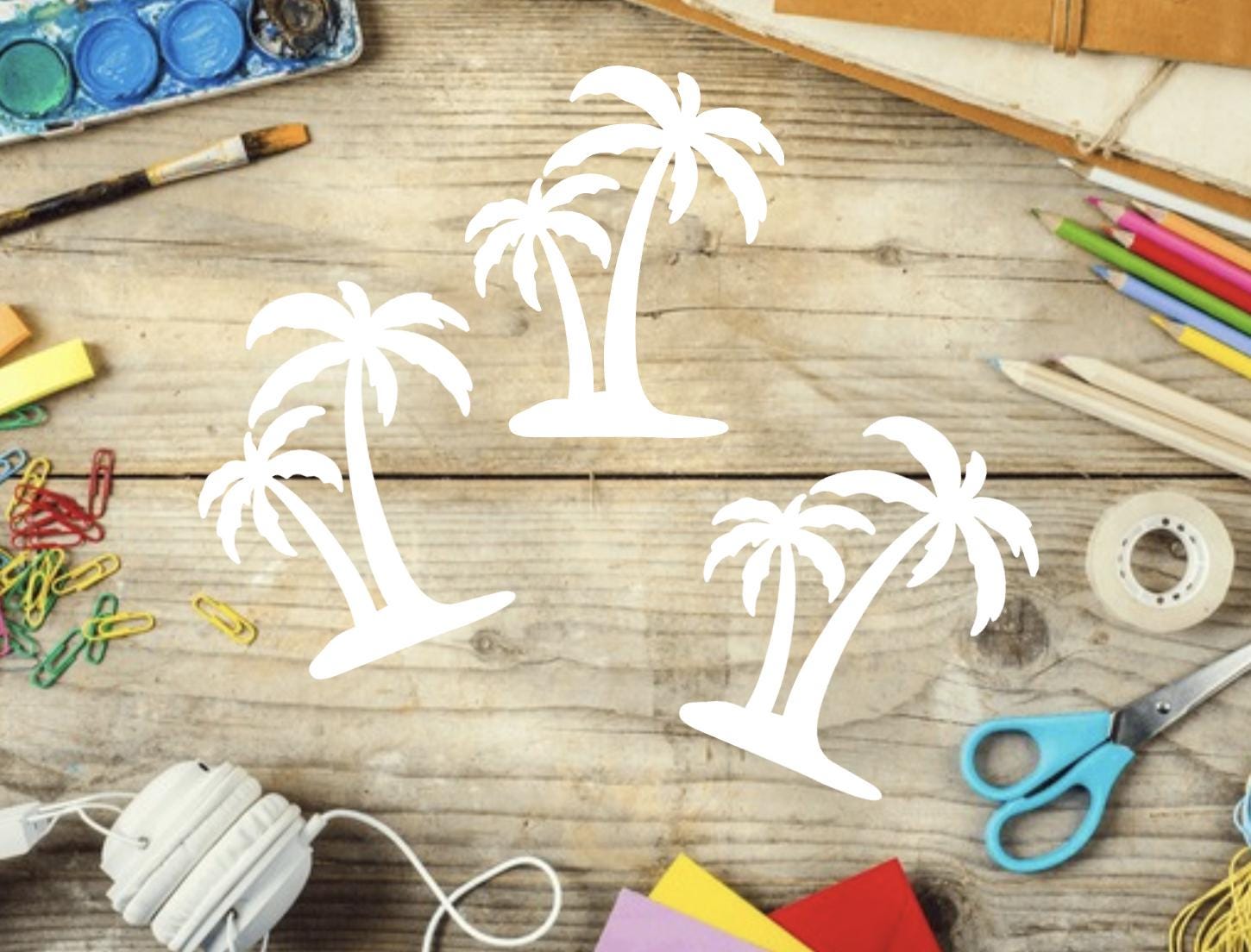 Palm Trees Cut Outs - Beach Decor, Tropical Die Cuts, Paper Palm Tree ...