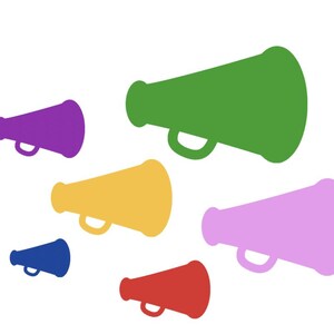 Paper Megaphone Cut Outs - Megaphone Shapes, Cheerleader Decor, Paper ...