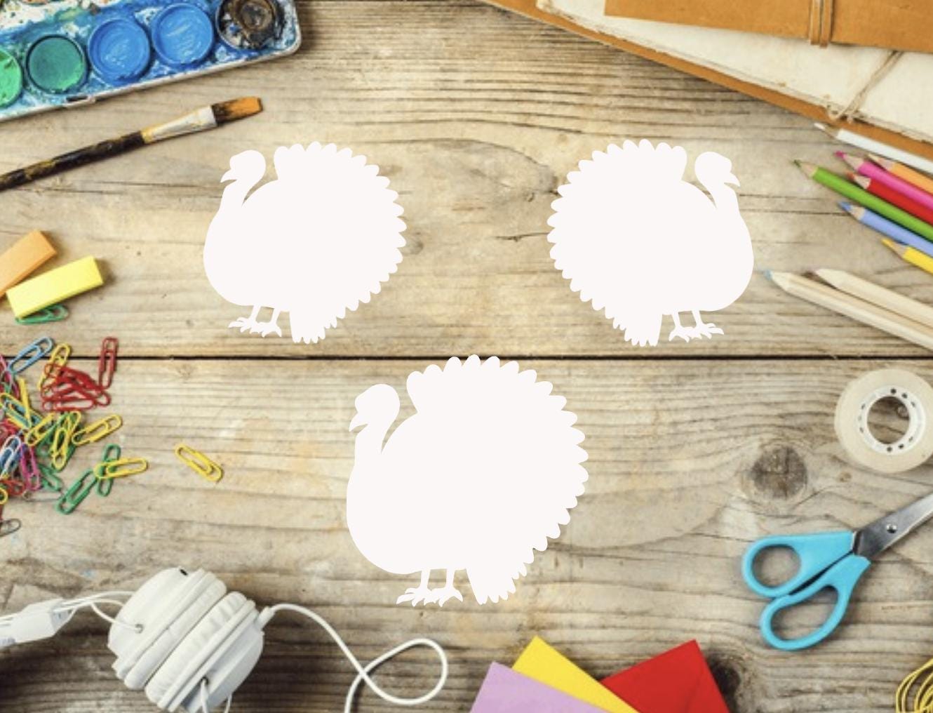 Turkey Cut Outs - Paper Turkey, Thanksgiving Decor, Thanksgiving Day ...