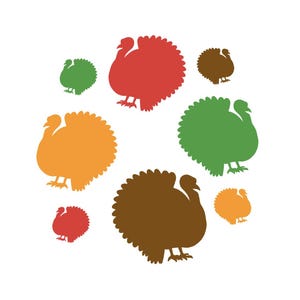 Turkey Cut Outs - Paper Turkey, Thanksgiving Decor, Thanksgiving Day ...