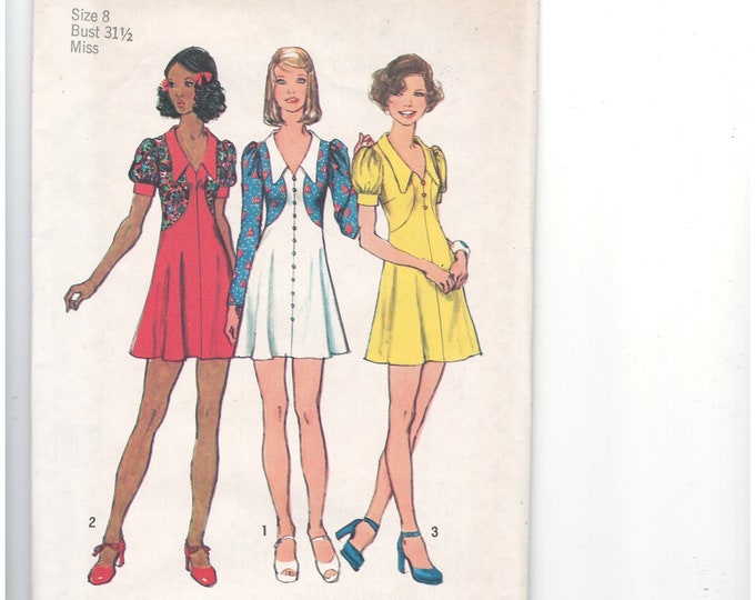 Vintage Simplicity 5499 Sewing Pattern Misses Size 8 Long or Short Puff ...
