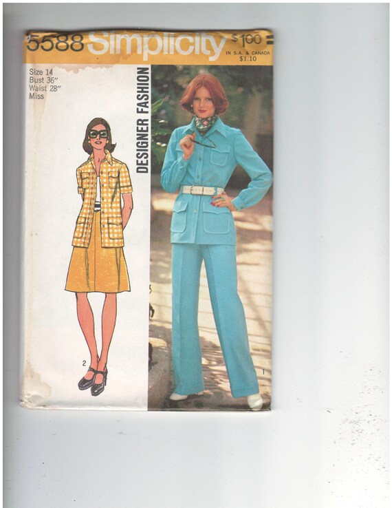 Vintage Simplicity 5588 Sewing Pattern Misses Size 14 Long - Etsy