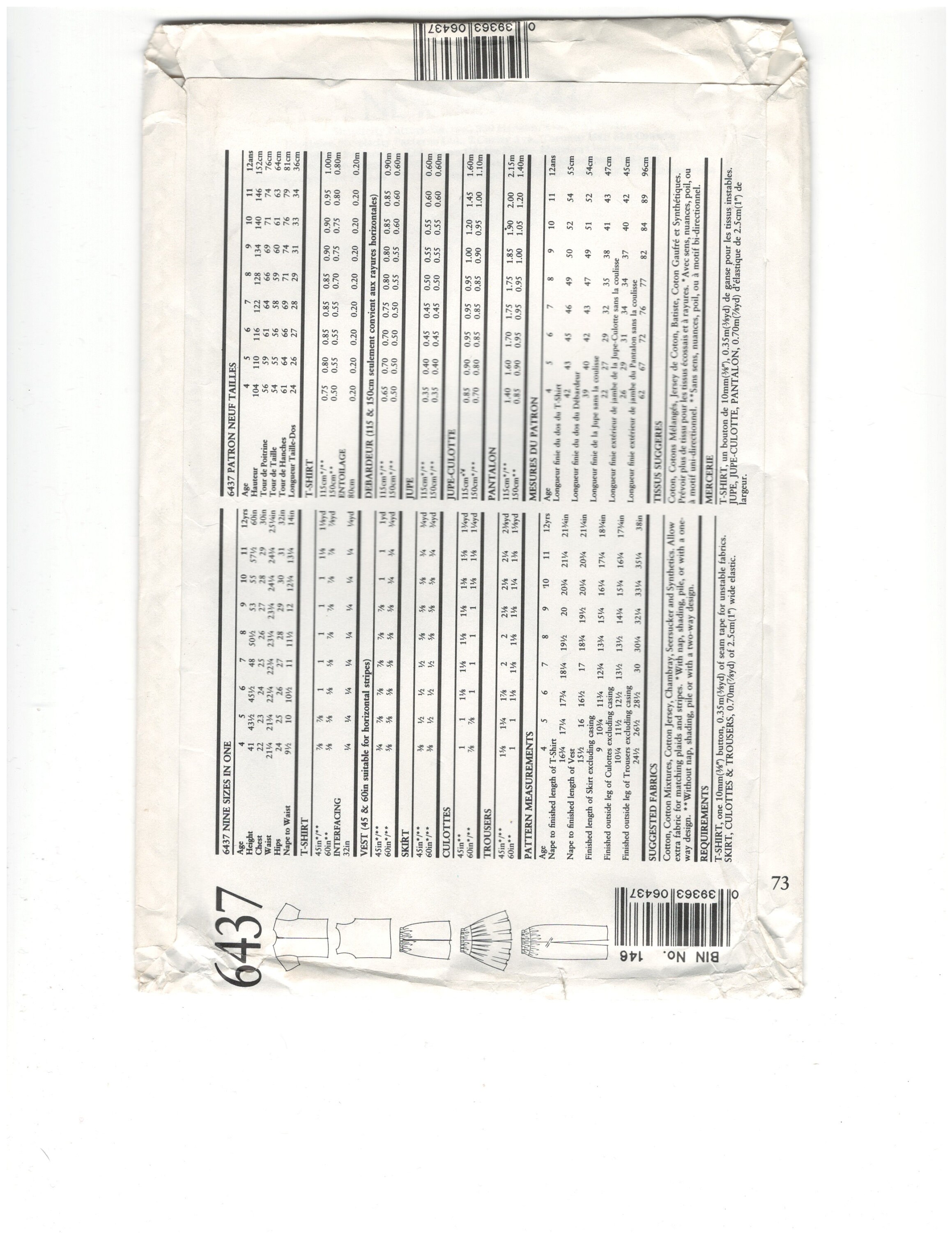 Vintage New Look 6437 Sewing Pattern for Girls Sizes 4 5 6 - Etsy