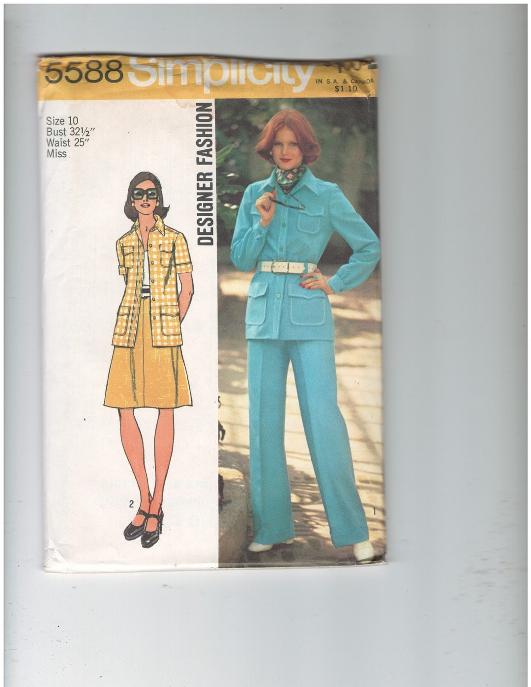 Vintage Simplicity 5588 Sewing Pattern Misses Size 10 Long or Short ...