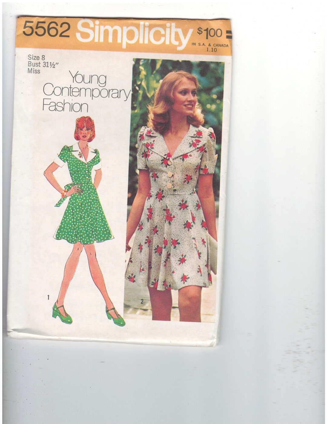 Vintage Simplicity 5562 Sewing Pattern Misses Size 8 Short Sleeved ...