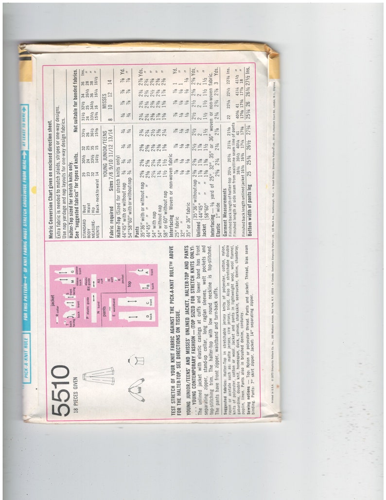 Vintage Simplicity 5510 Sewing Pattern Misses Size 12 Halter Top Long ...