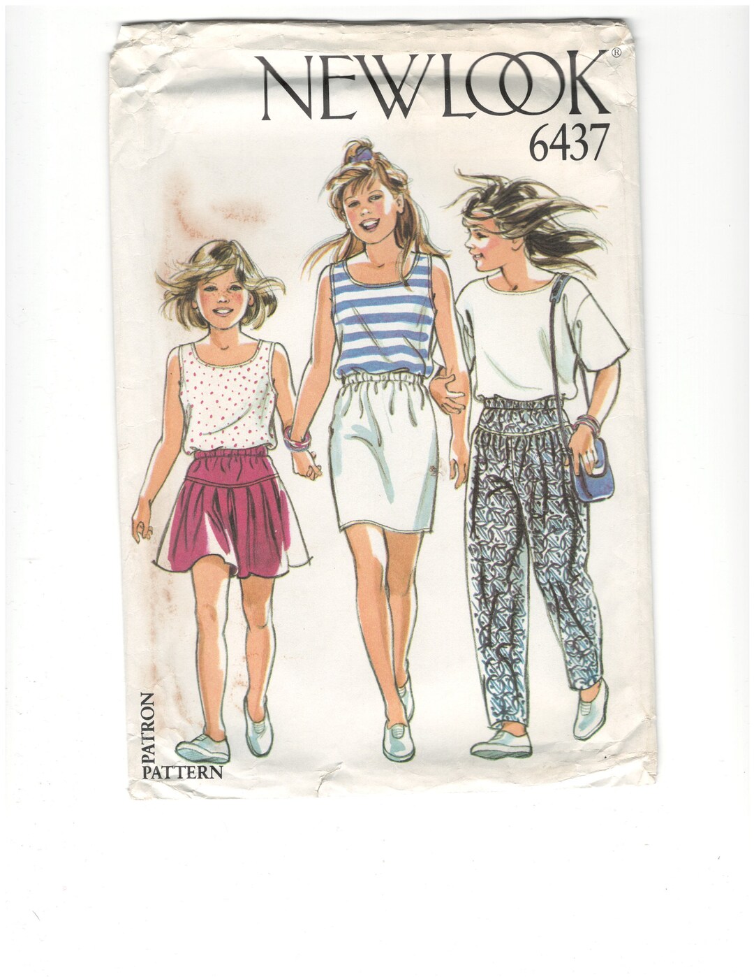 Vintage New Look 6437 Sewing Pattern for Girls Sizes 4, 5, 6, 7, 8, 9 ...