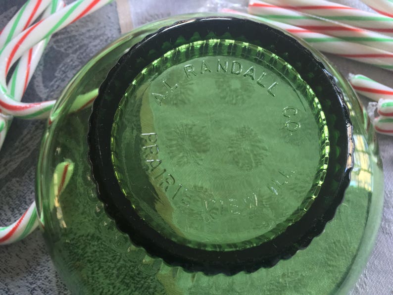 GREEN GLASS BOWL Al Randall Bowl Pedastal Bowl Vintage | Etsy