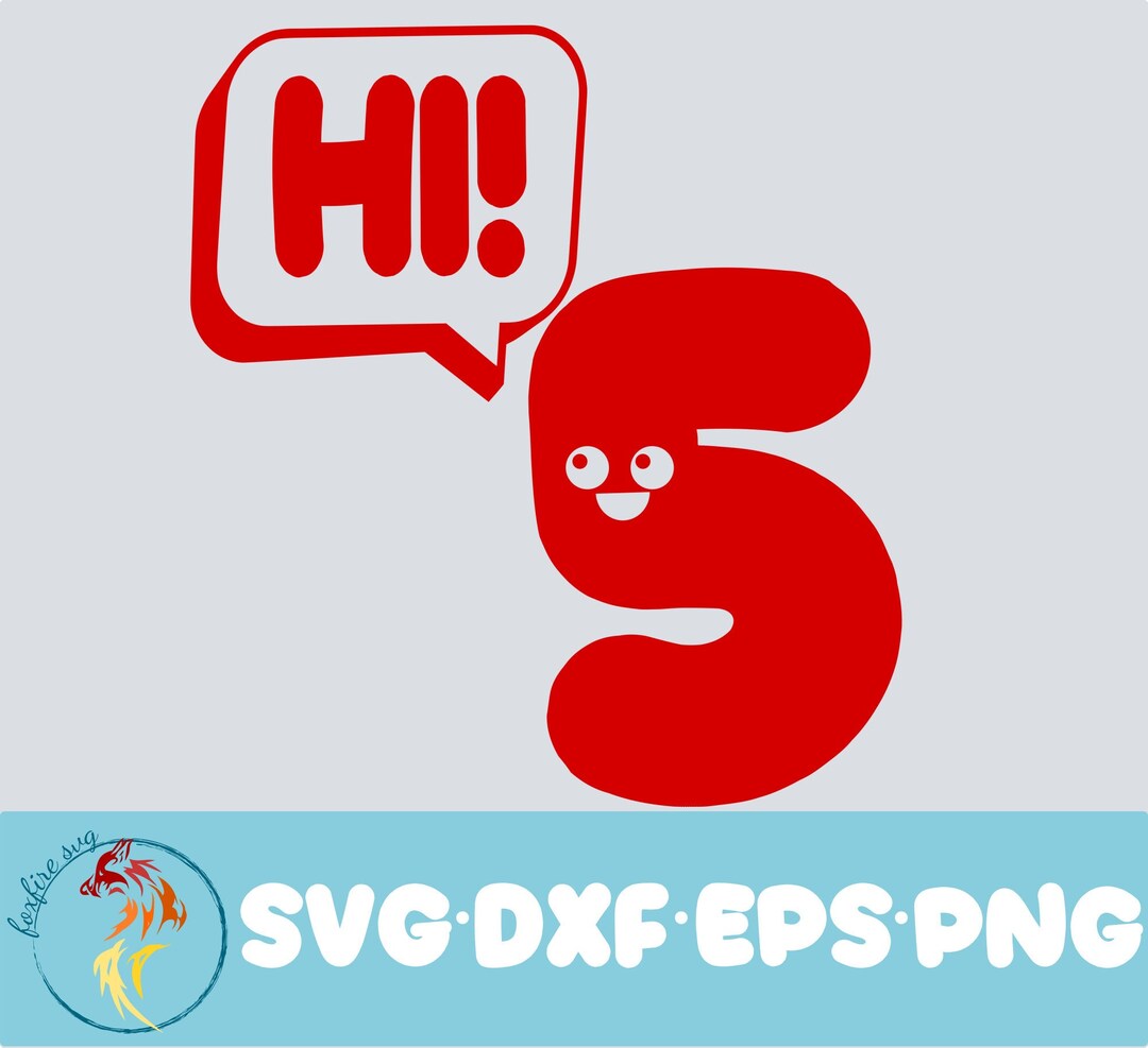 Hi 5 Birthday SVG Fifth Birthday SVG Birthday Cut File - Etsy Israel