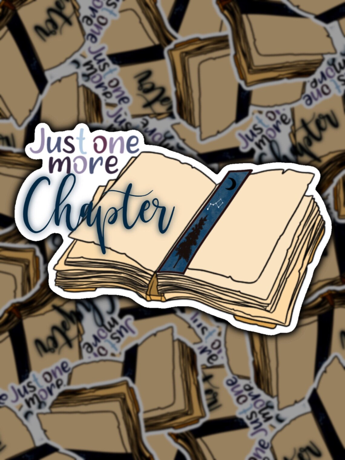 Just One More Chapter Waterproof Sticker Laptop Sticker | Etsy