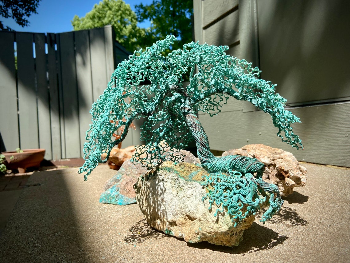 Copper Wire Tree of Life - Oxidized - on Malachite Matrix - Etsy