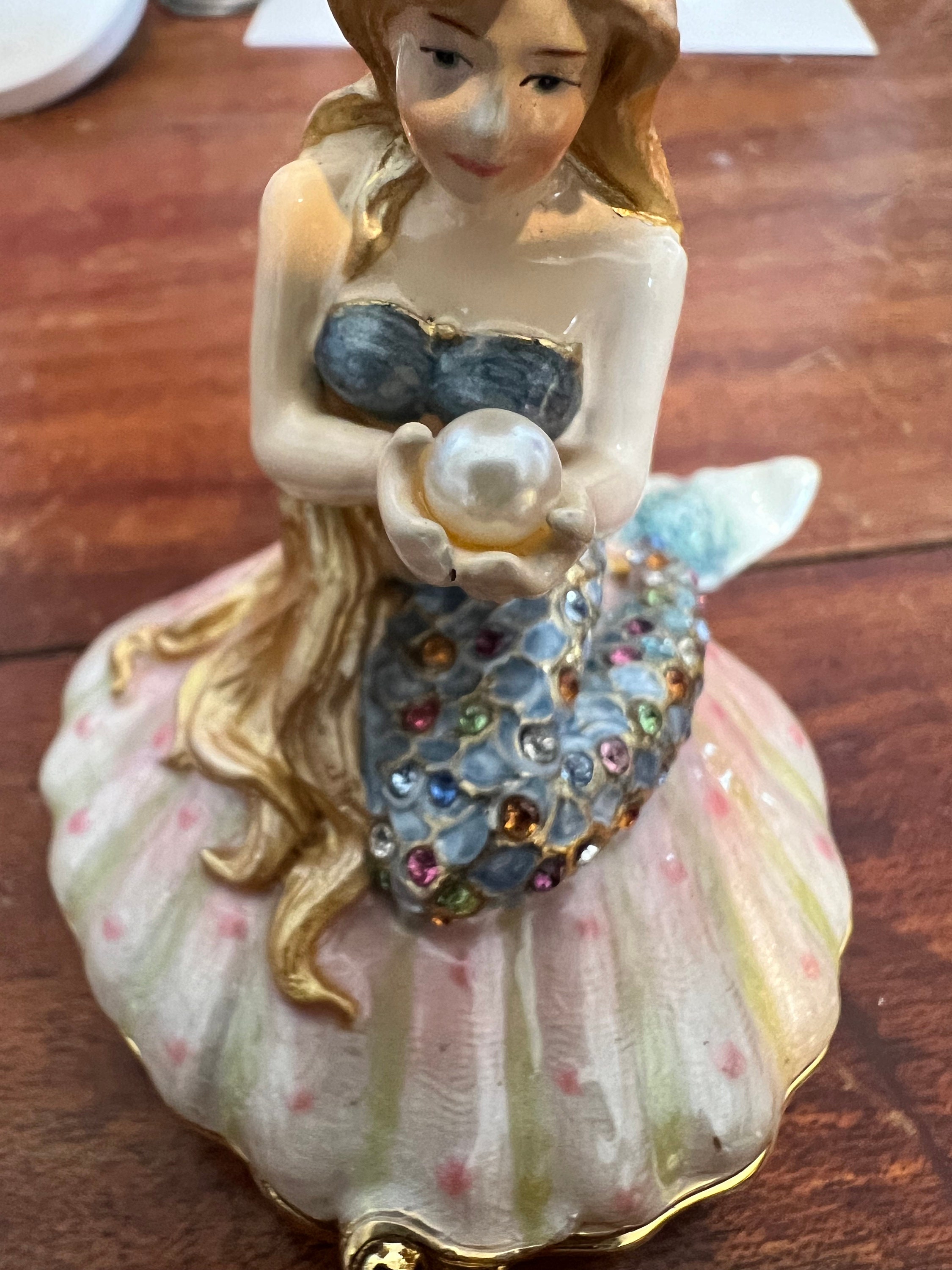 Rucinni Bejeweled Enamel Mermaid Trinket Box - Etsy