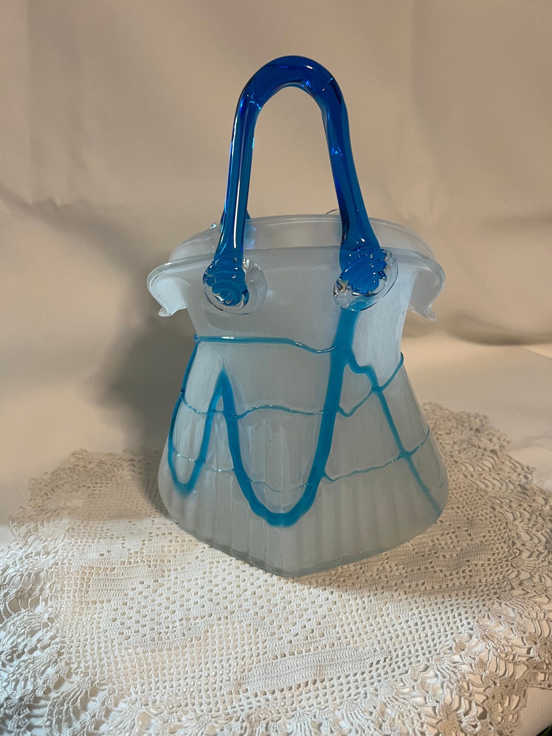 Margie's Garden Hand Blown Purse Vase - Etsy