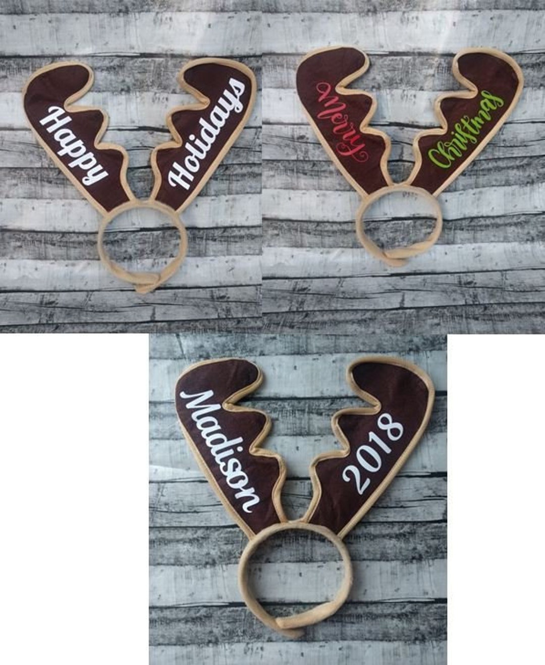 Oreilles de renne de Noël oreilles de bois de Noël bandeau - Etsy France