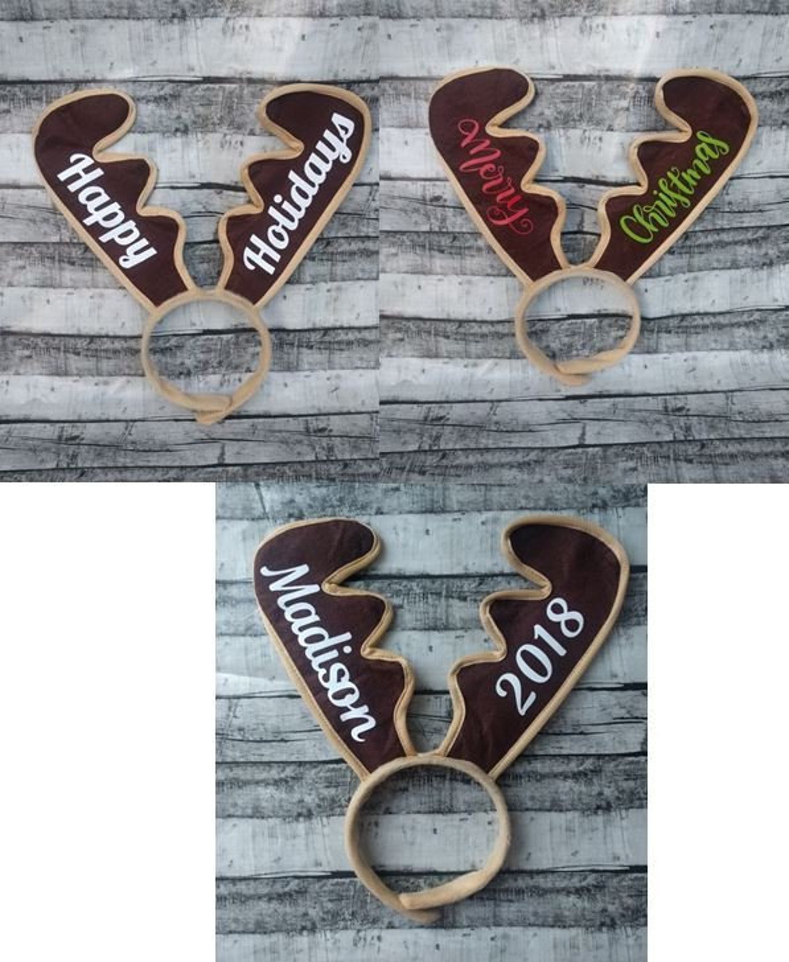 Orejas de reno de Navidad orejas de asta de Navidad diadema | Etsy