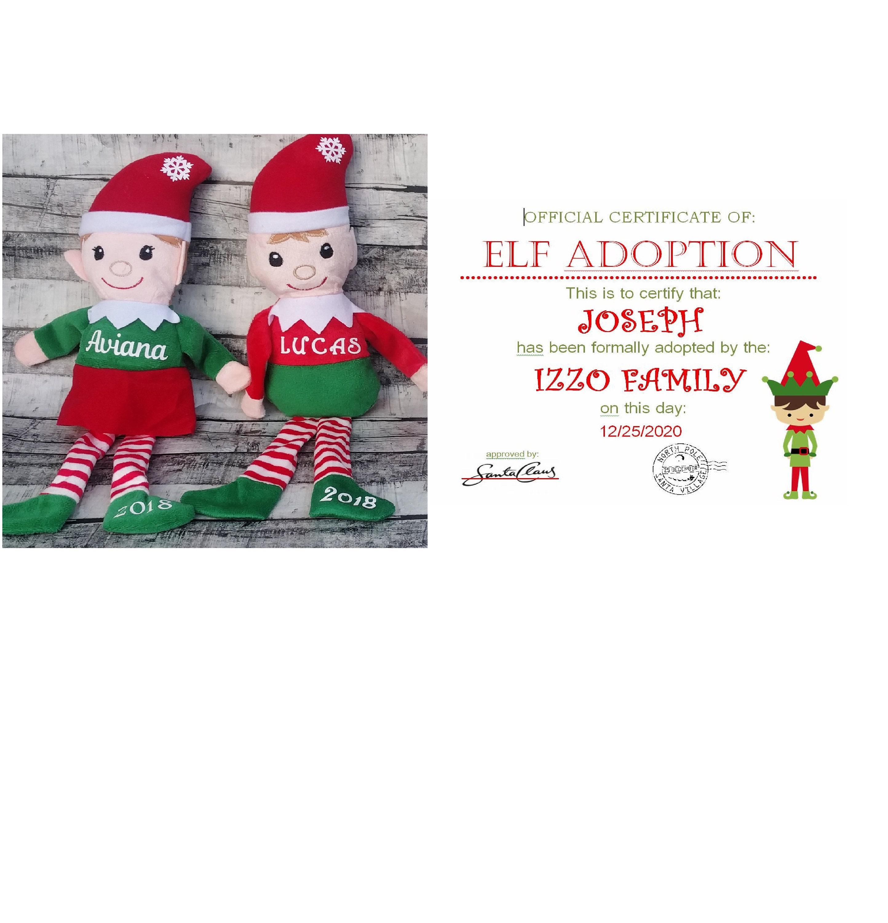 Elf Certificate, Christmas Elf, Christmas Elves, Personalized Elf ...