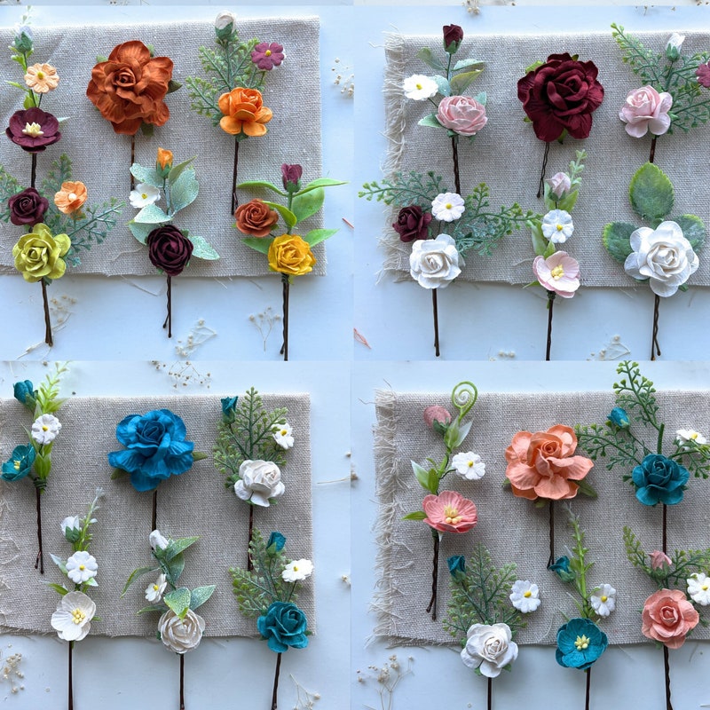 Fake Flower Hair Set - Etsy