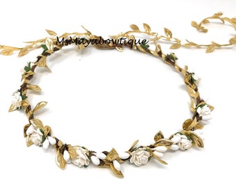 Gold Flower Crown - Etsy