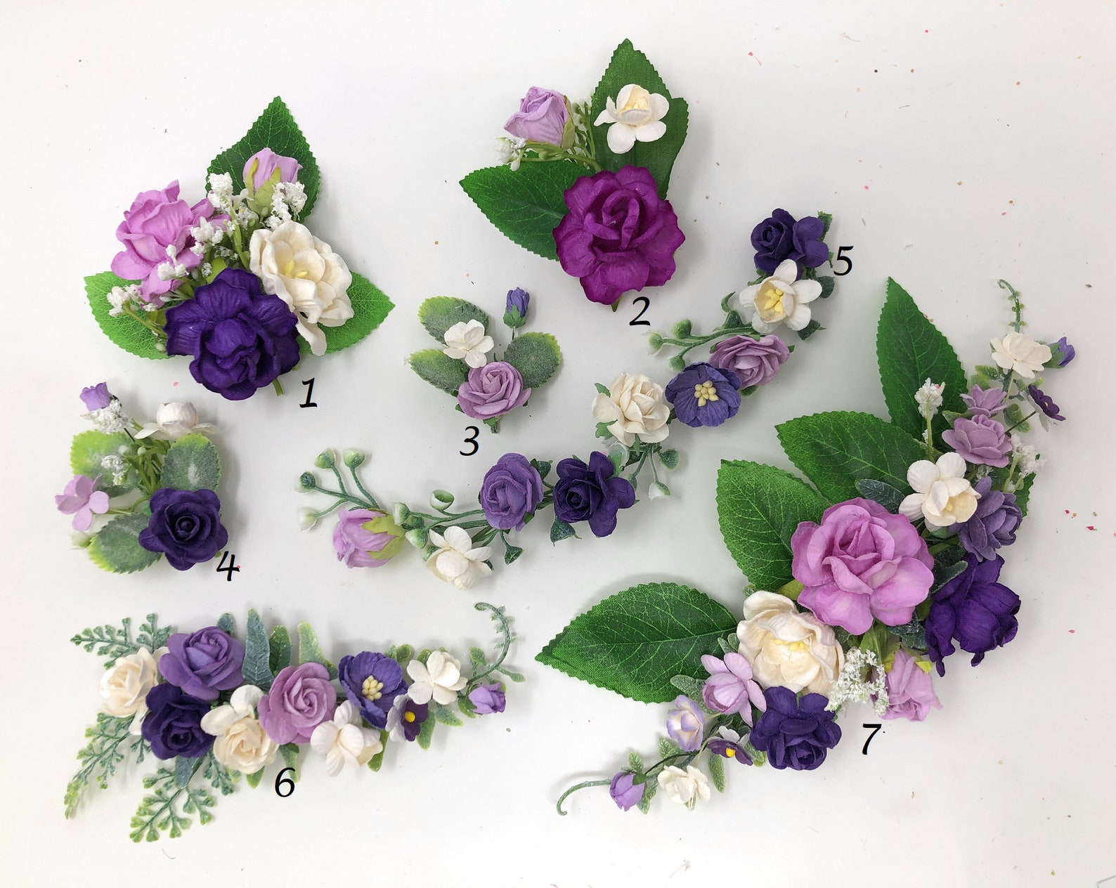 Purple & White Floral Cake Topper: DIY Wedding Birthday Decoration - Etsy