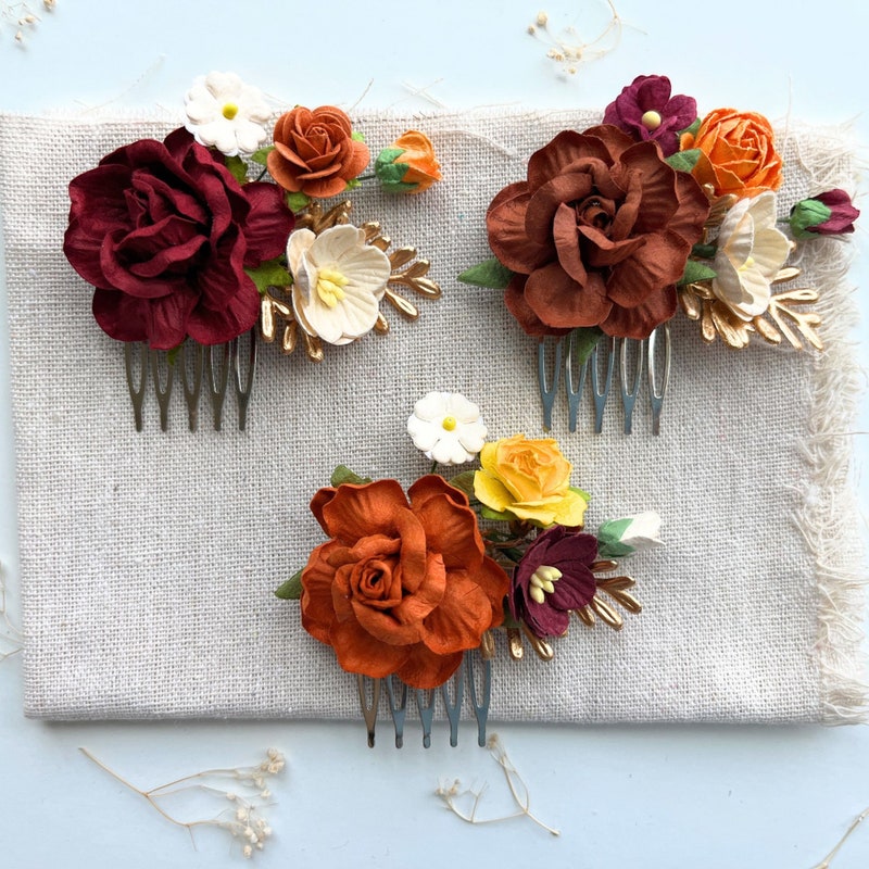 Bridal Fall Floral Comb - Etsy