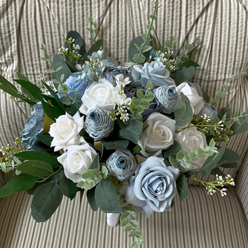 Dusty Blue Bouquet - Etsy