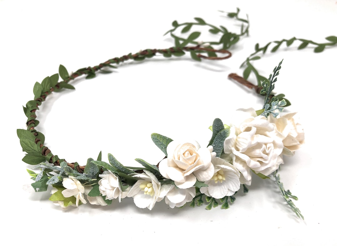 Hair Wreath, Ivory Flower Crown: Bridal Floral Headband - Etsy