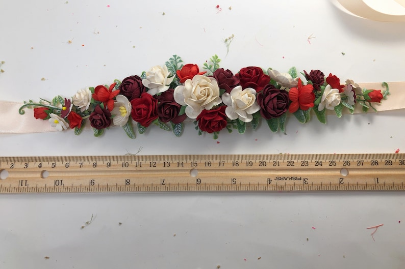 Ivory Wedding Dress Sash Flower Sash Bridal Flower Belt - Etsy