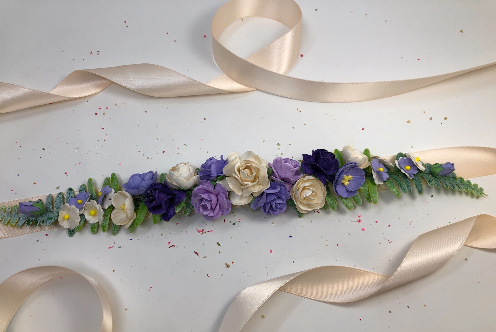 Lavender Floral Sash, Wedding Flower Belt, Bridal Flower Belt, Flower ...