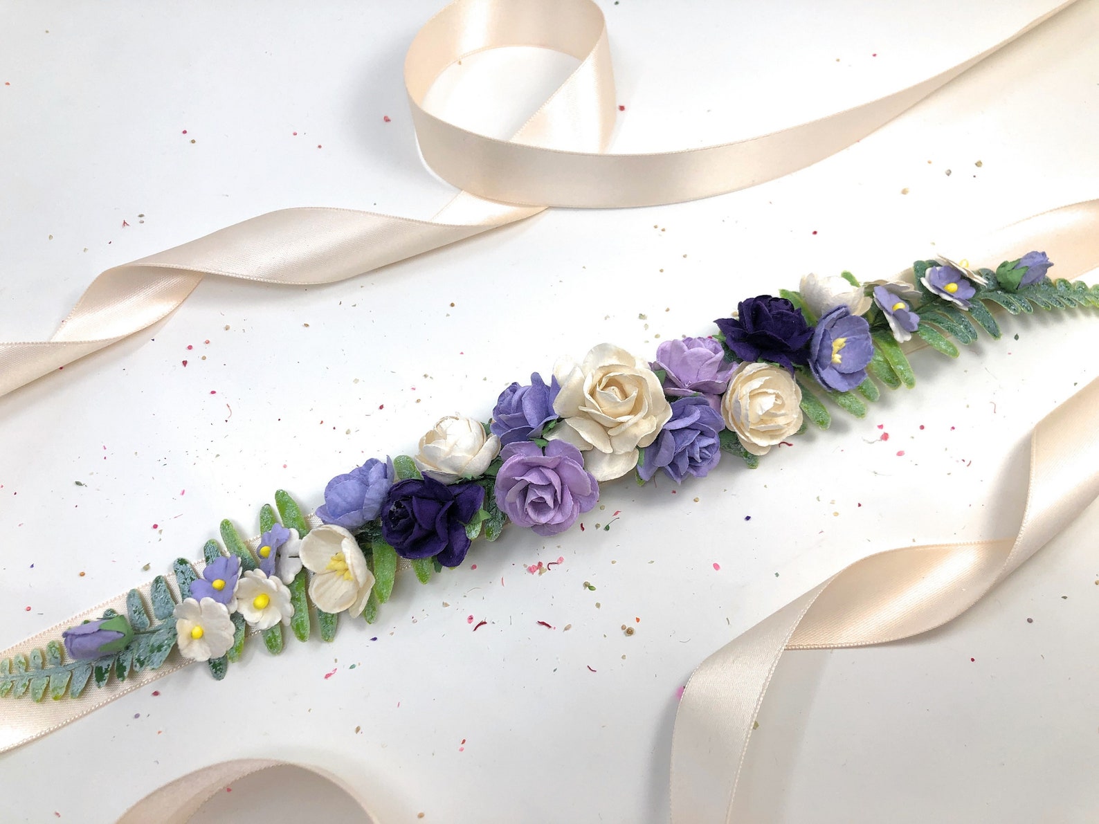 Lavender Floral Sash, Wedding Flower Belt, Bridal Flower Belt, Flower ...
