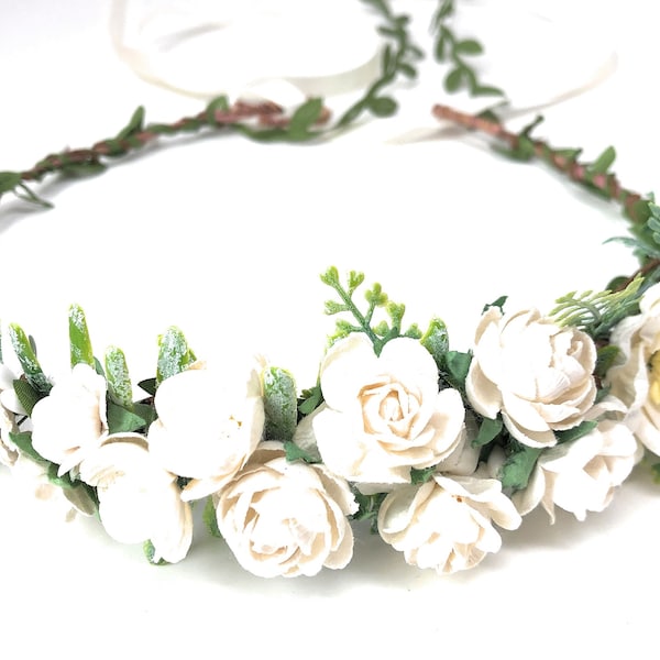 White Flower Crown - Etsy