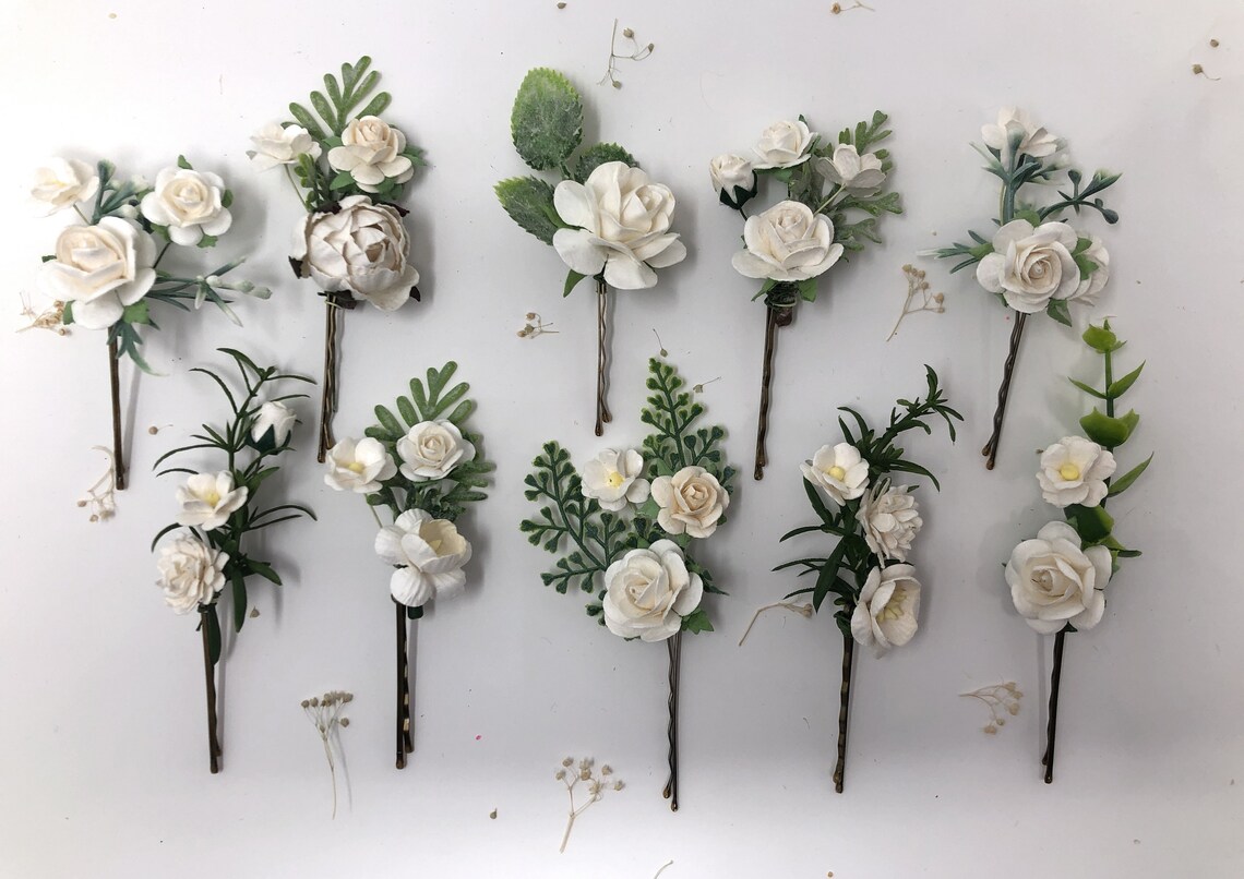 Hair Pins Wedding White Hair Clips Bridal Hair Pins Hair | Etsy