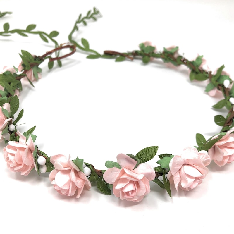Pink Flower Crown - Etsy