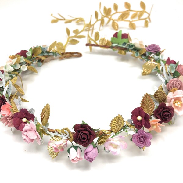 Gold Flower Crown - Etsy