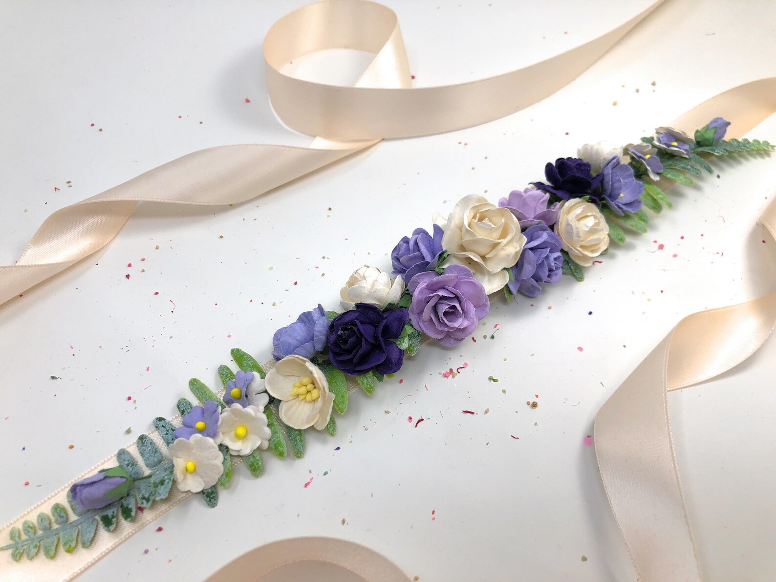 Lavender Floral Sash, Wedding Flower Belt, Bridal Flower Belt, Flower ...