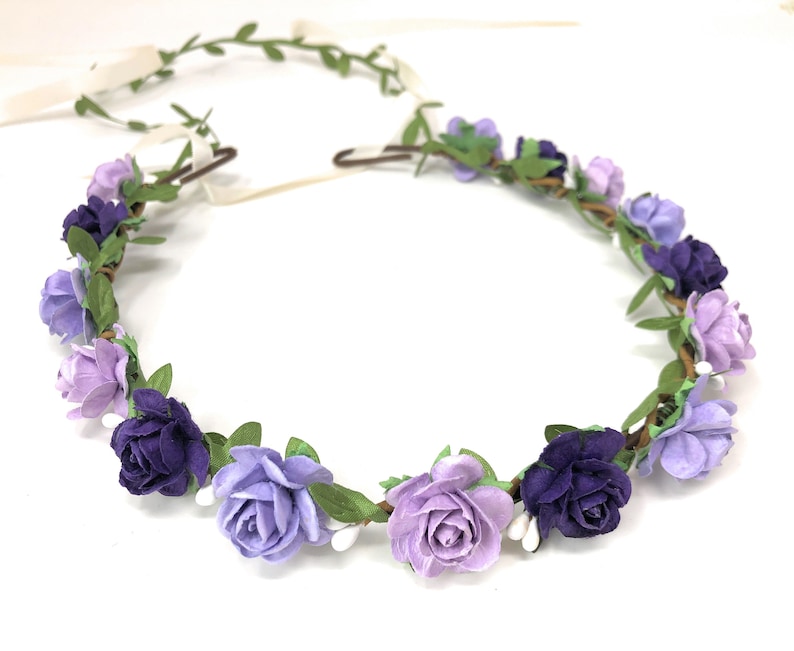 Purple Flower Crown: Lavender Floral Halo Headband - Etsy