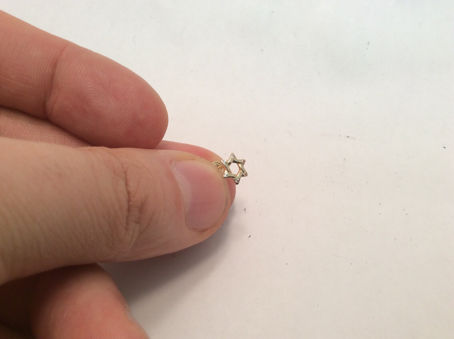 14k Real Yellow Gold Star of David CZ Stud Screw Back Earrings - Etsy
