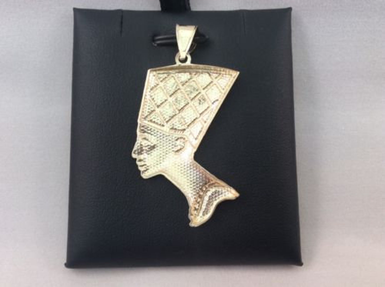 10K Yellow Real Gold Nefertiti Head Pendant Egyptian Queen Pendant ...