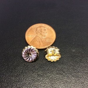14K White & Yellow Solid Real Gold Earring Jumbo Butterfly PUSH Backs ...