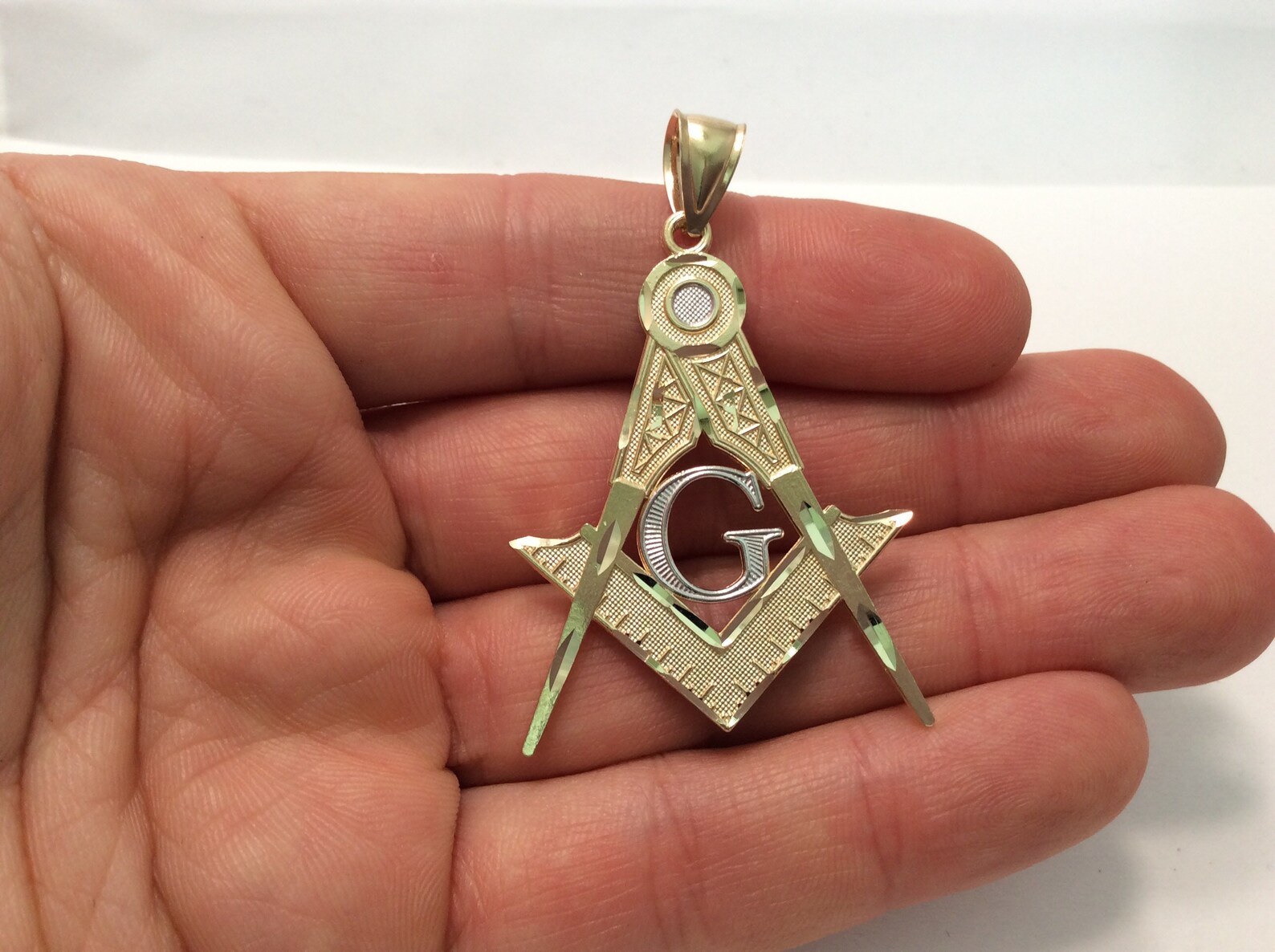 10K Yellow Real GOLD MASON MASONIC Charm Pendant Mens & Ladies 6.00 ...
