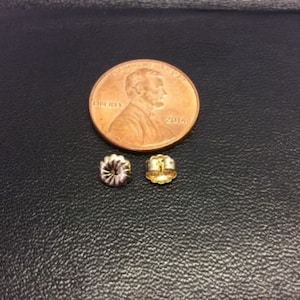 14K White & Yellow Solid Real Gold Earring Jumbo Butterfly PUSH Backs ...