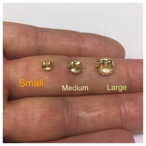14K White & Yellow Solid Real Gold Earring Jumbo Butterfly PUSH Backs ...