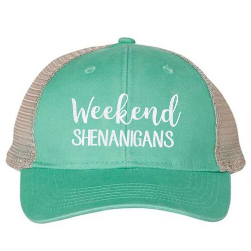 Weekend Shenanigans Distressed Ladies Baseball Hat Mesh - Etsy